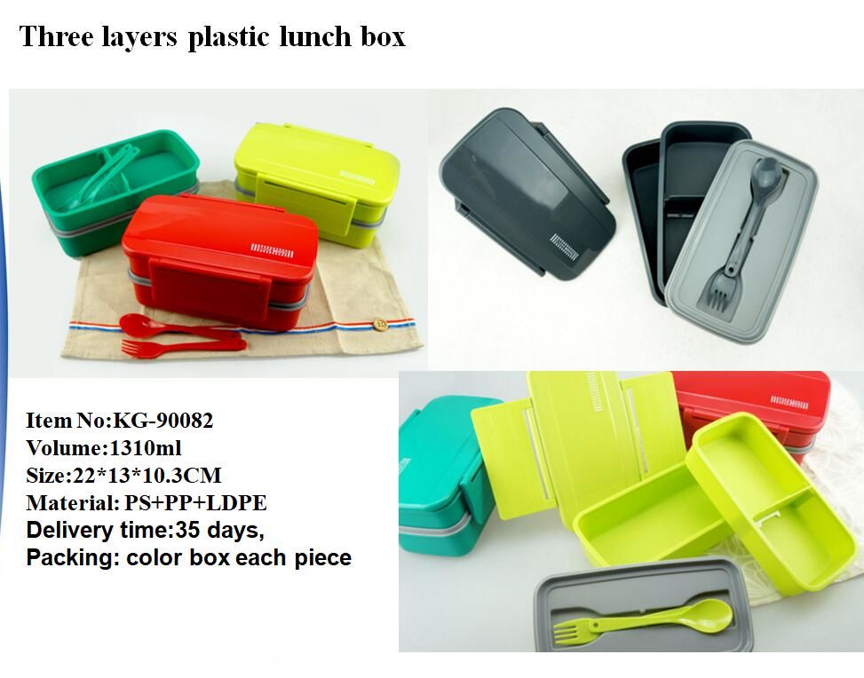 Buy Wholesale China Double Layer Plastic Bento Lunch Box With Spoon And ...