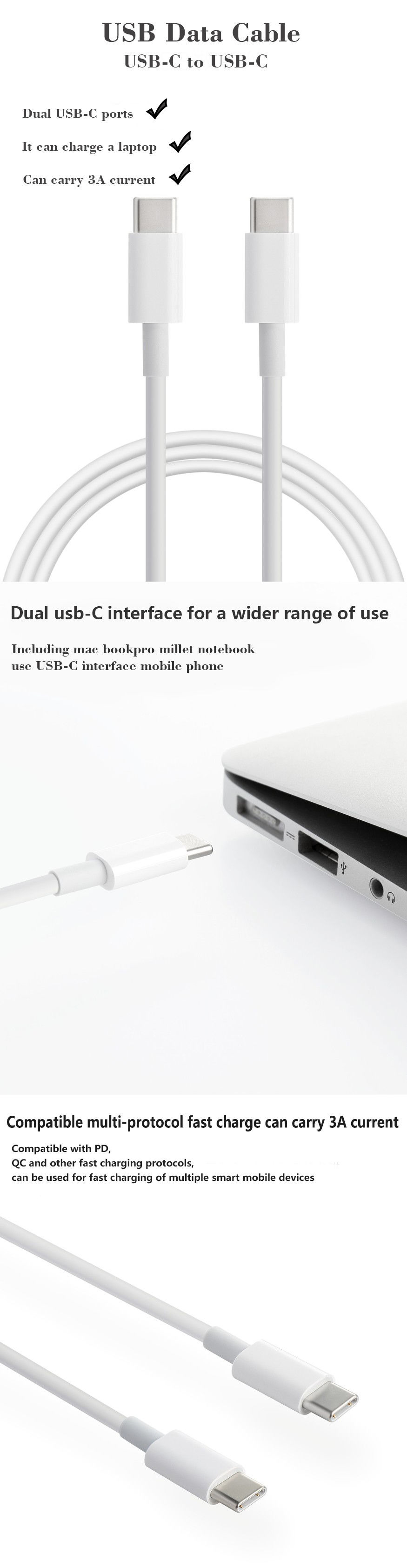 Buy Wholesale China 3a 60w Fast Charging Quick Charge Usb C To Usb C Pd ...