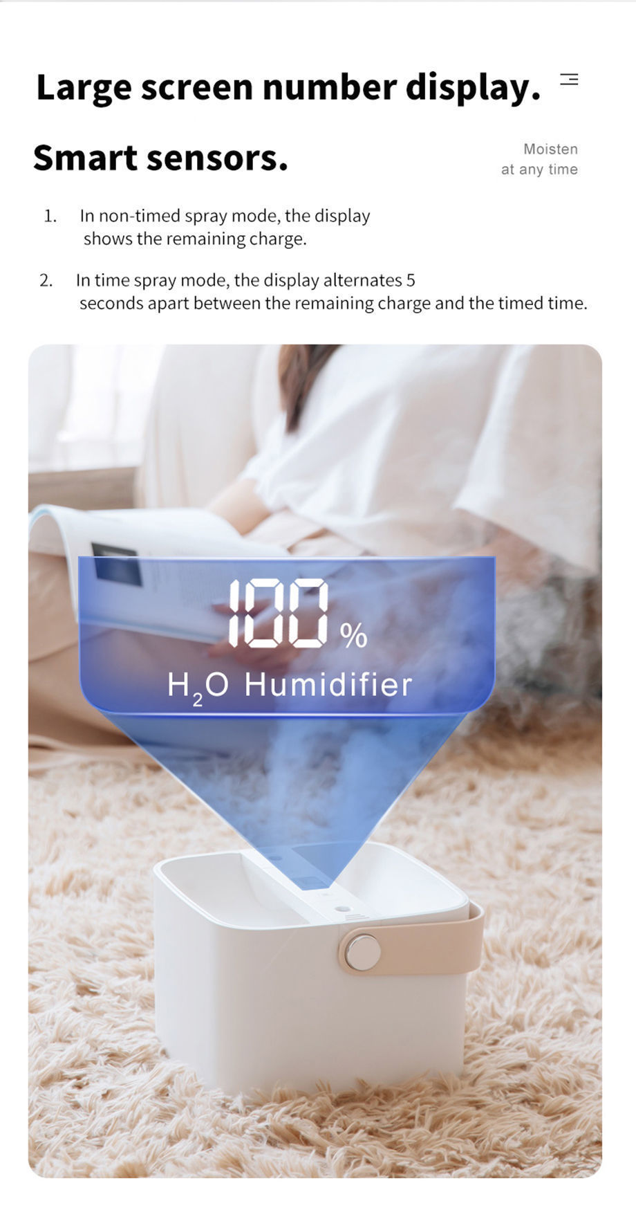 Buy Wholesale China 4000mah Air Humidifier With Lcd Screen 2500ml Large ...