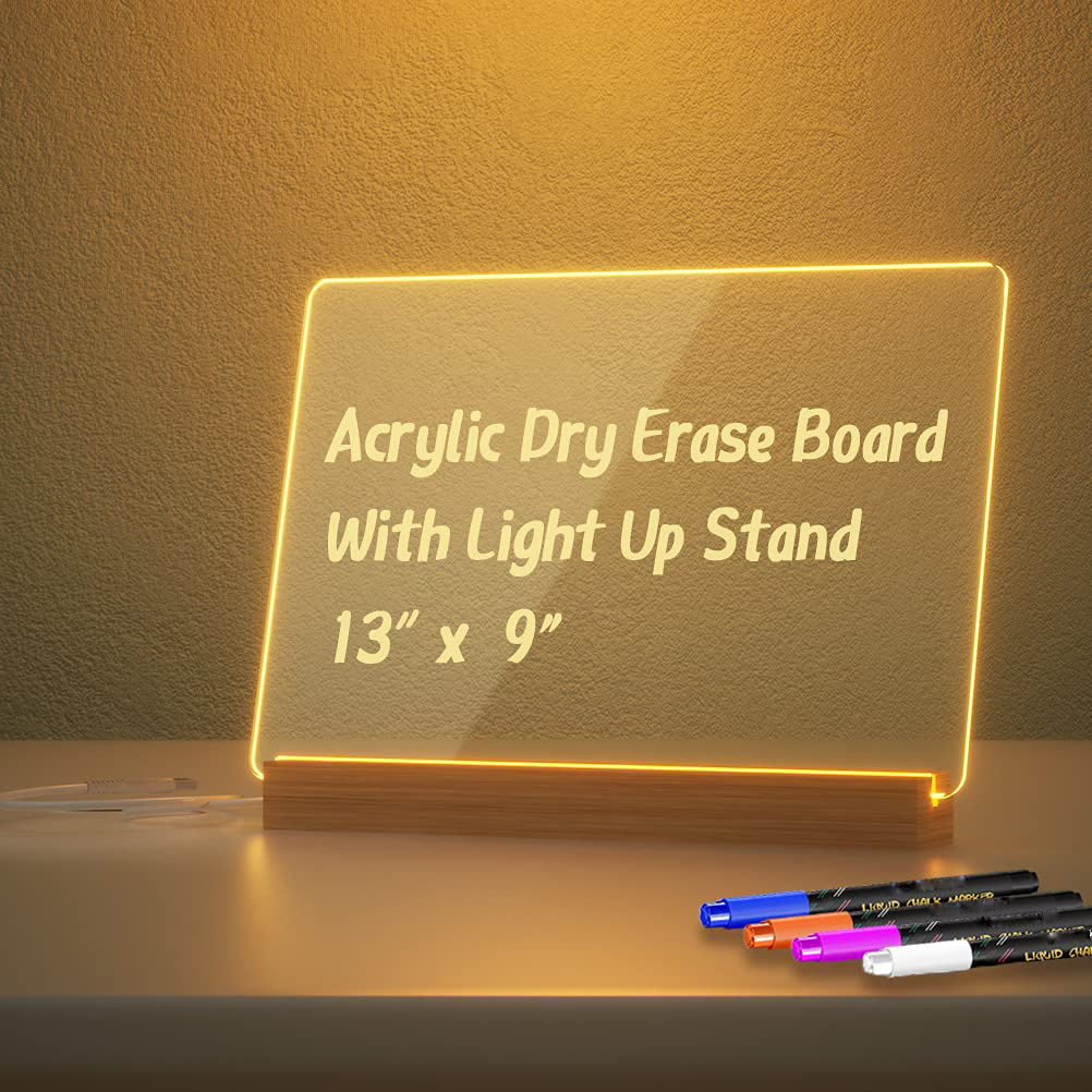 Led Acrylic Message Board Luminous Note Board Student Creative Erasable ...