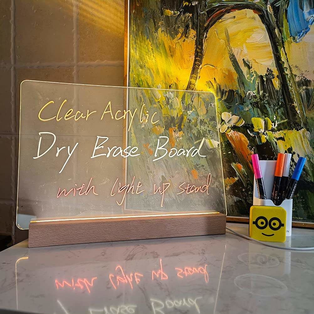 Led Acrylic Message Board Luminous Note Board Student Creative Erasable ...