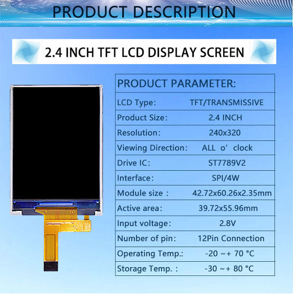 2.4 Inch 240x320 12pin Tft Lcd Module Panel St7789v 24073 Hd24031c12 ...