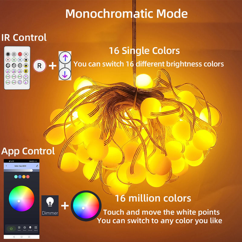 Buy Wholesale China Led Color Changing Globe String Lights App Control ...