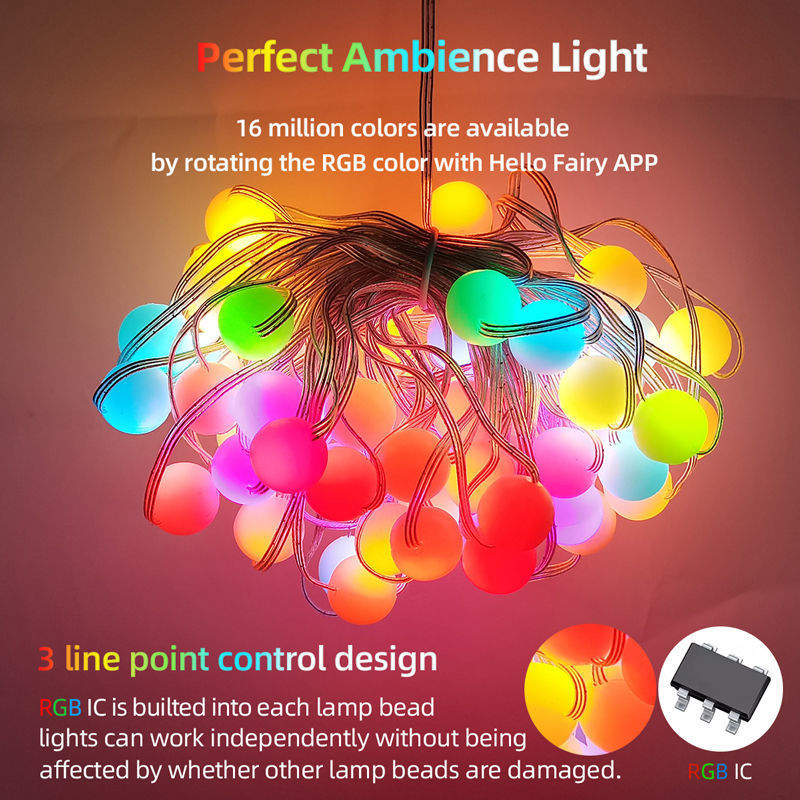 Buy Wholesale China Led Color Changing Globe String Lights App Control ...