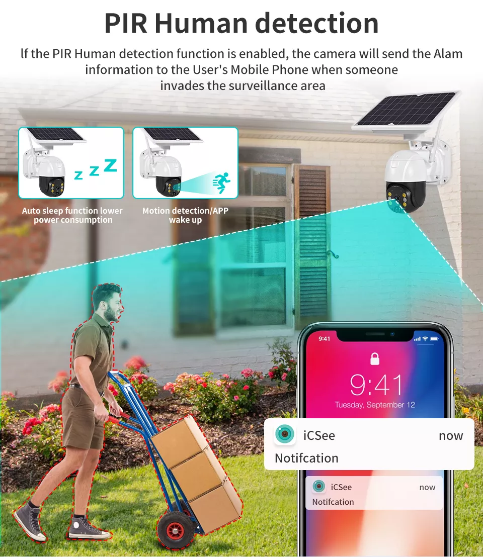 Ismart Outdoor Solar Cctv Powered Wifi Wireless 3g 5g 4g Ptz Camera ...