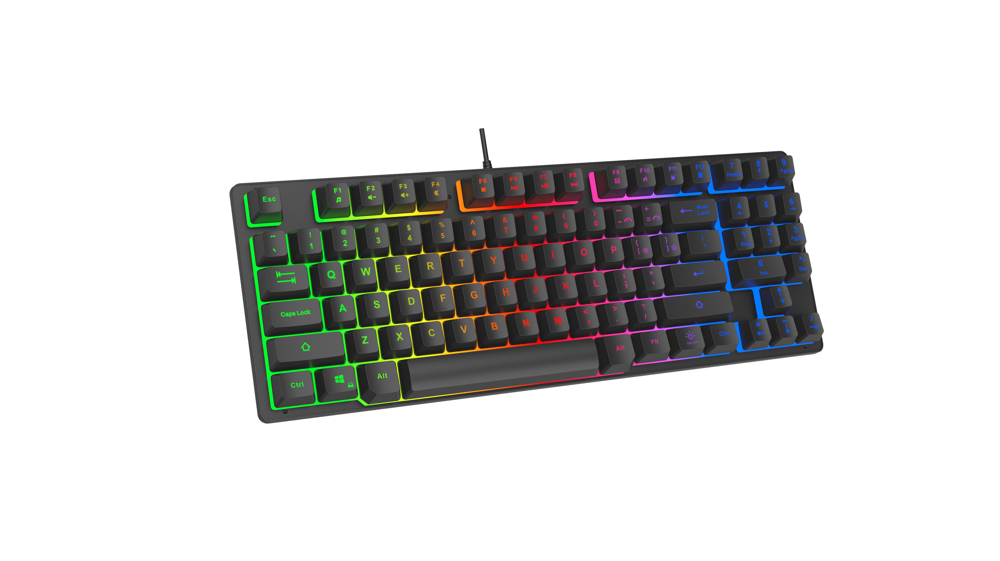 Tkl Usb Wired Membrane Gaming Keyboard Numerical Keycaps, Tkl Wired ...