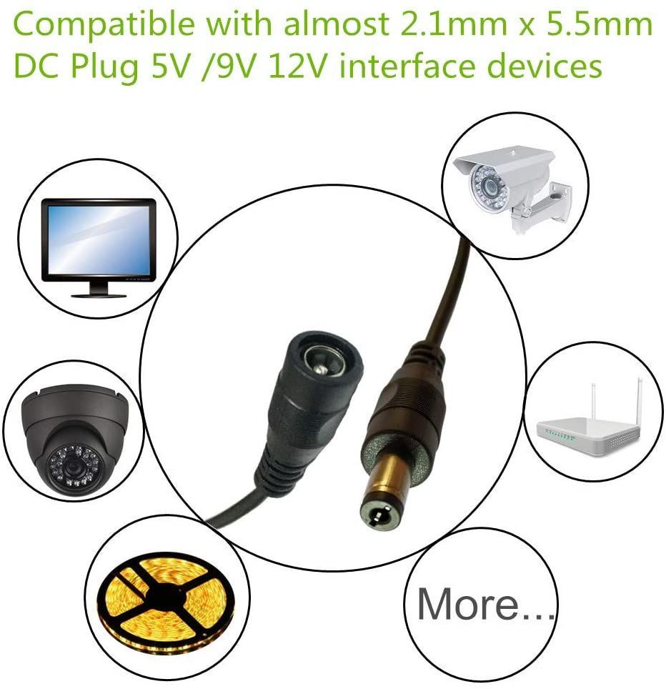 Compre Cable De Extensión Ismart 2,1x5,5 Dc 24v 5,5mm X 2,1mm 1 A 3 ...
