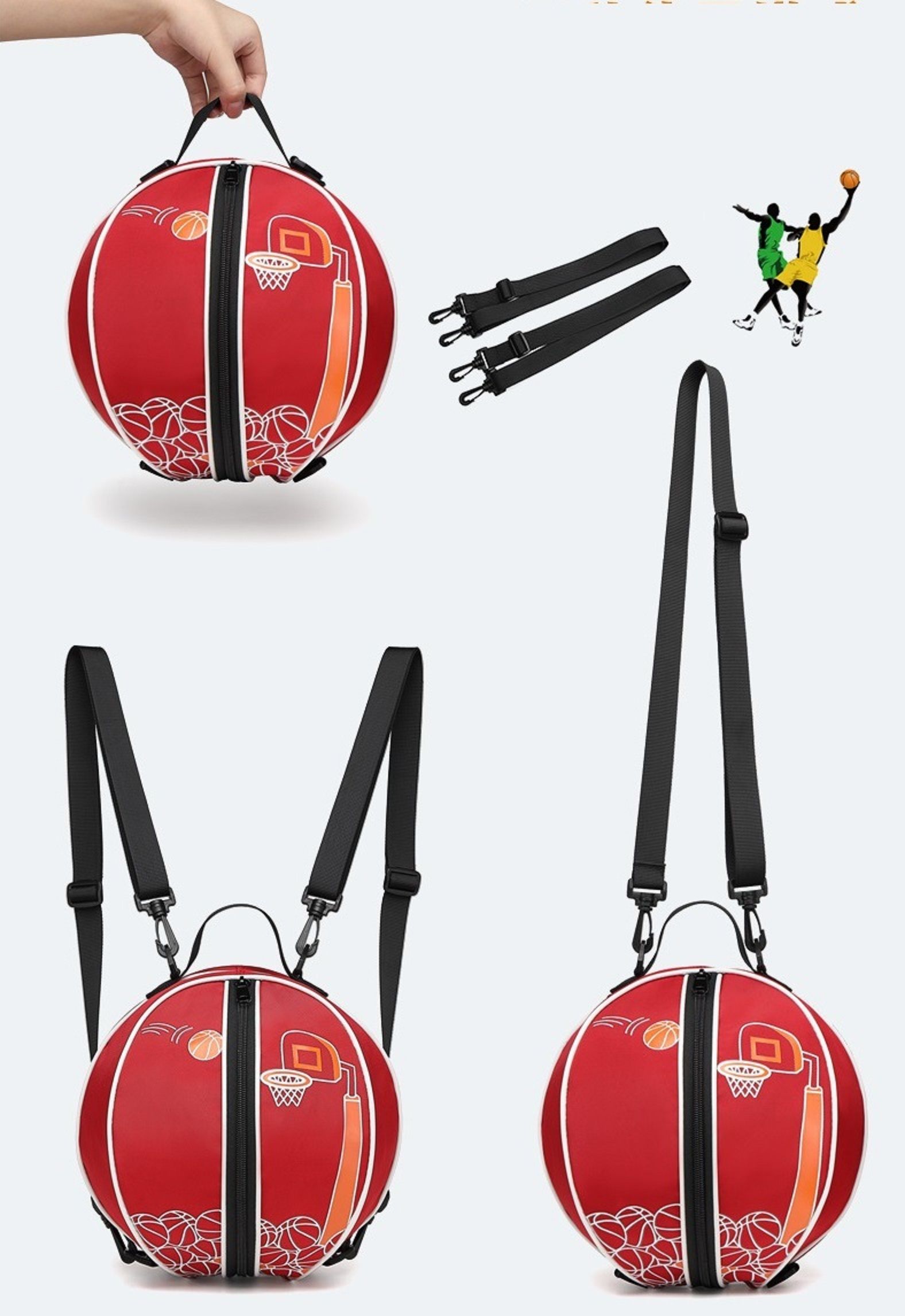 Basketball Storage Backpack For Boys Foldable Soccer Zipper Backpack ...