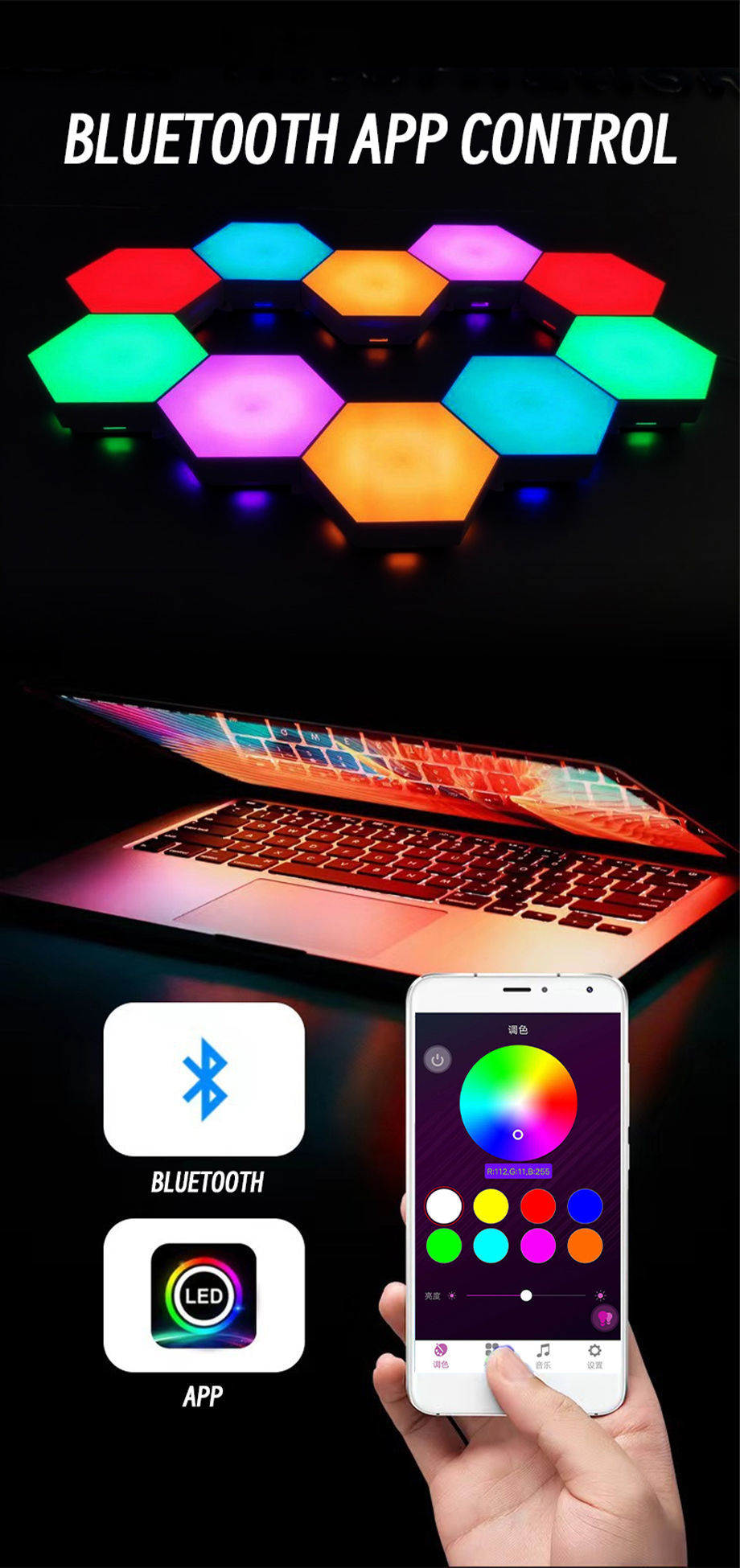 Buy Wholesale China Creative Modular Touch Sensitive Honeycomb White ...