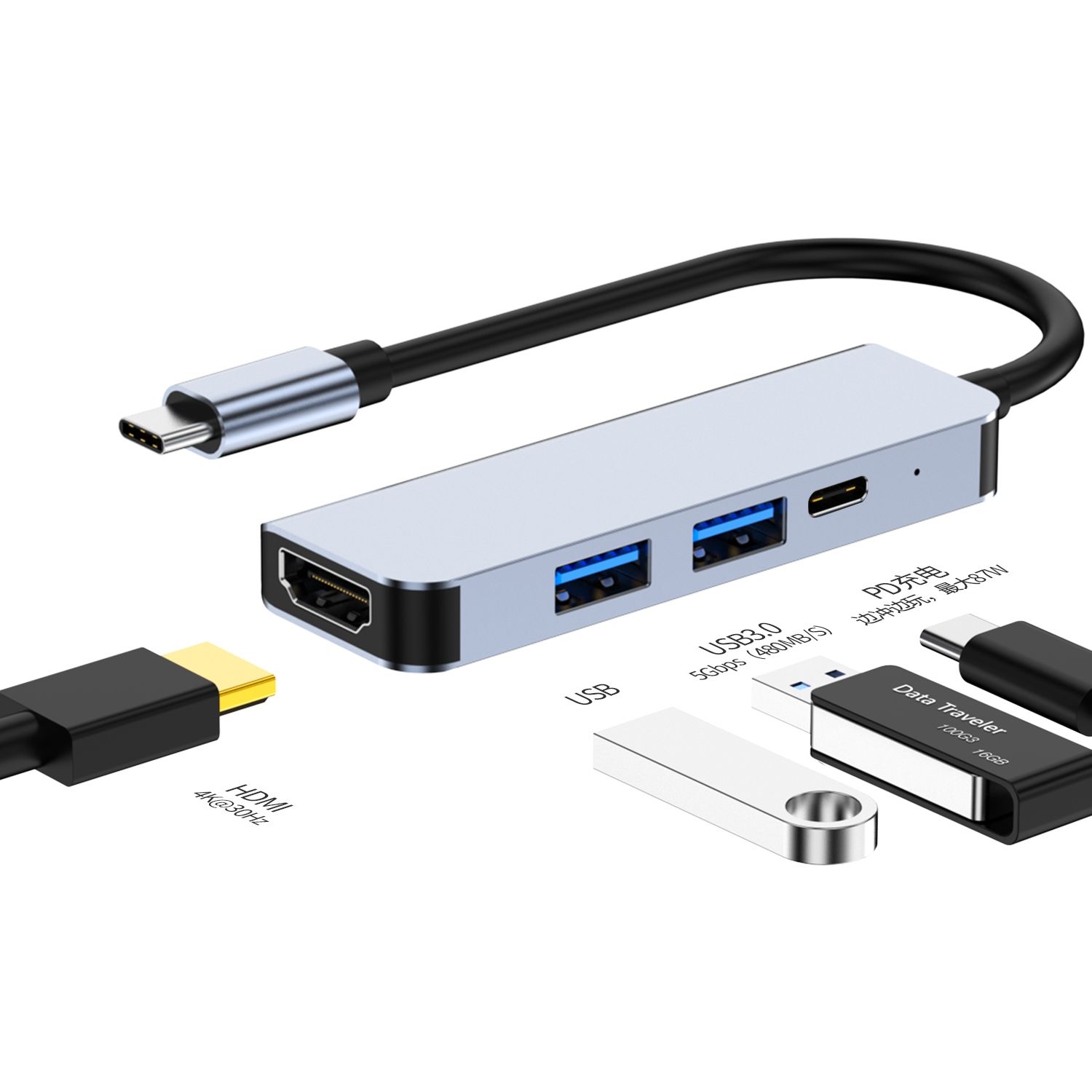 Buy Wholesale China Best Seller Multifunction Usb C Hub 4-in-1 Type C ...