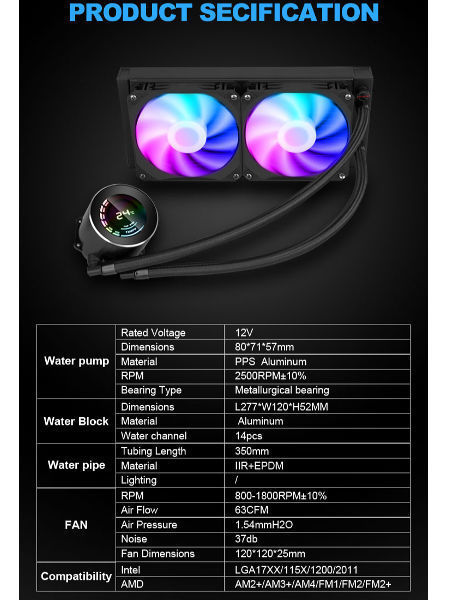 Buy Wholesale China Sama Hot Selling 240mm Liquid Cooler Newest Lcd ...