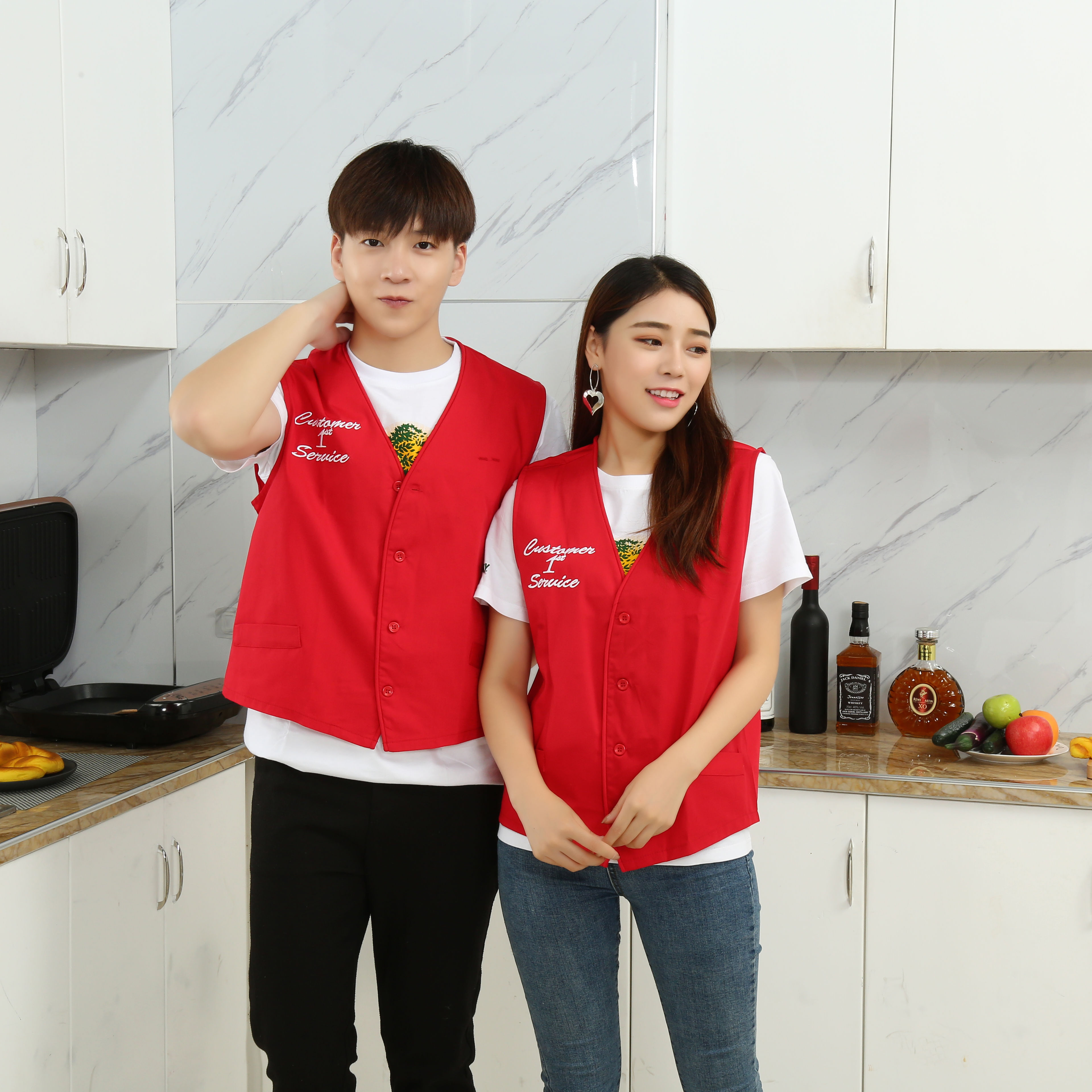 Factory Price Unisex Durable Waiter Uniform Vest For Supermarket Clerk ...