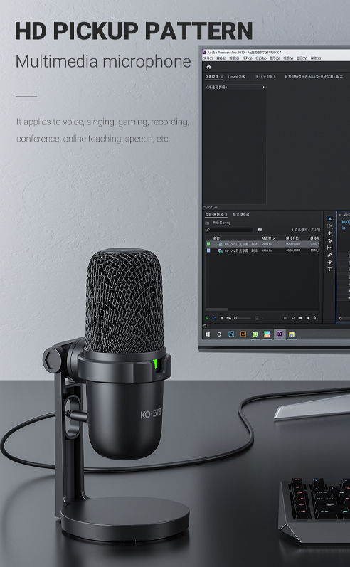 Gaming Microphone Usb Gamer Microphone With Rgb Lighting, 0-latency For ...