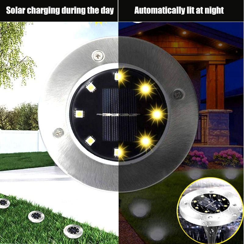 Buy Wholesale China Outdoor Solar Disc Light ,8 Led Garden Disk Light ...