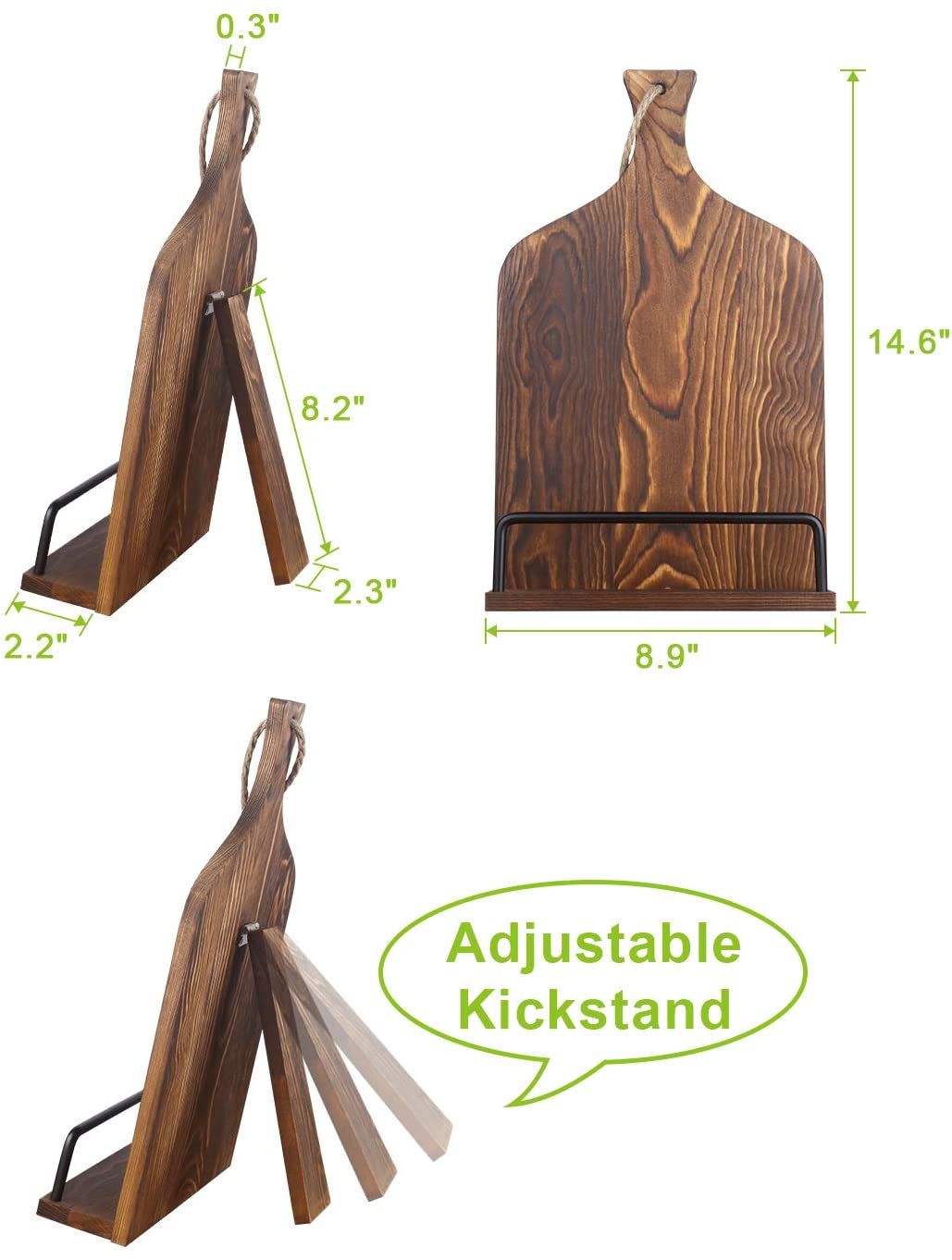 Wholesale Wood Cookbook Stand Adjustable Recipe Book Ipad Rustic Holder ...