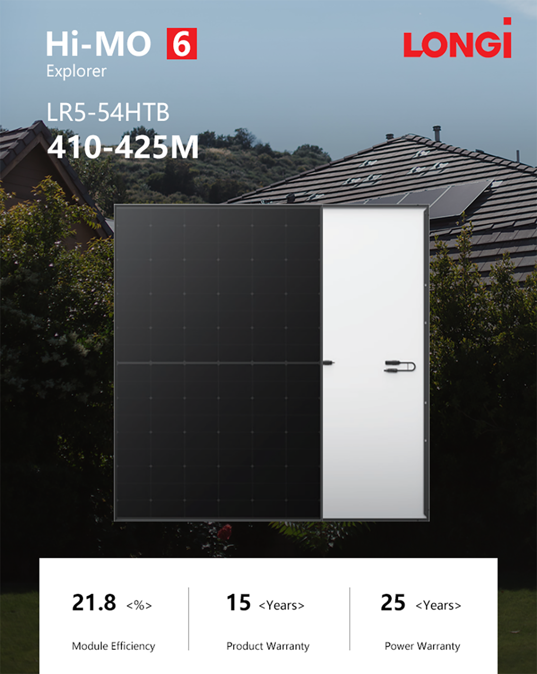 Buy Wholesale China All Black Longi Solar Panels Hi-mo 6 Lr5-54htb Solar Panels 415w 420w 425w ...