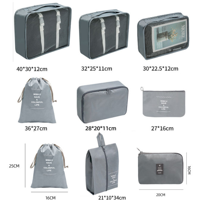 Buy Wholesale China 9 Set Of Various Colored Packing Cubes For Travel ...