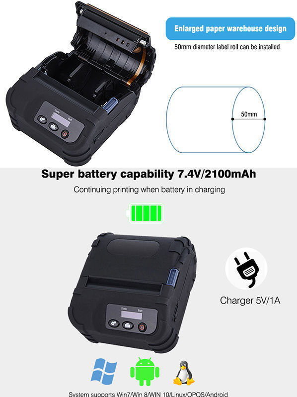 Buy China Wholesale Lcd Display 80mm Wireless Mobile Thermal Bluetooth ...