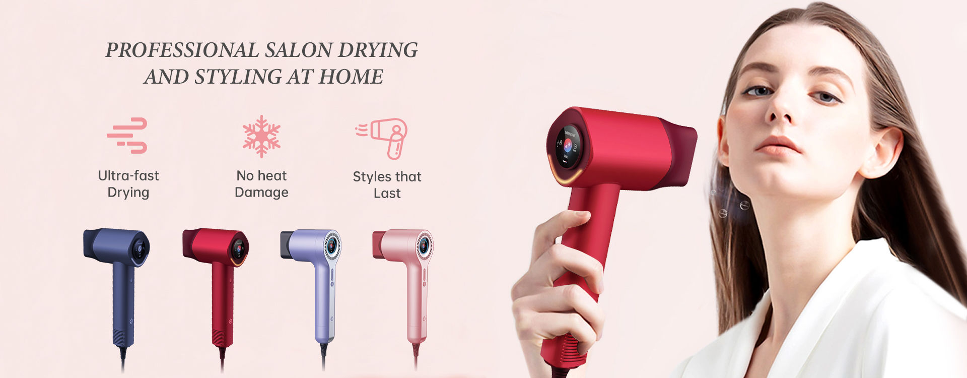 Buy Wholesale China Professional Hair Dryer, Lcd Display High-speed Low ...