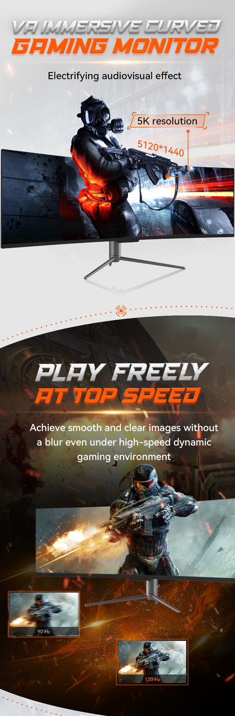 Buy Wholesale China Odm Ultra Wide Screen 49inch Lcd 5k 120hz Curved ...