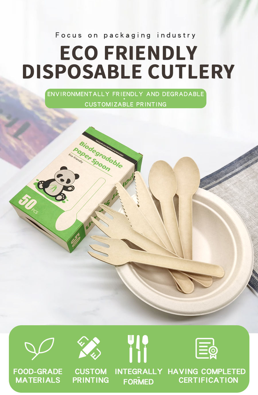 Buy Wholesale China Fcatory Price Eco-friendly Disposable Paper Fork ...