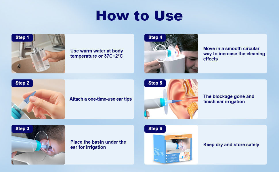 Electric Ear Wax Removal Tool Cleaning Reusable Ear Cleaner Irrigation ...