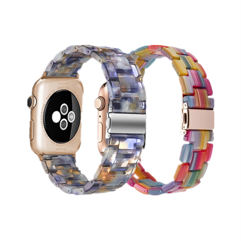 Efactory Intage Resin Band Belt Strap For Apple Watch 38 40 42 44mm ...