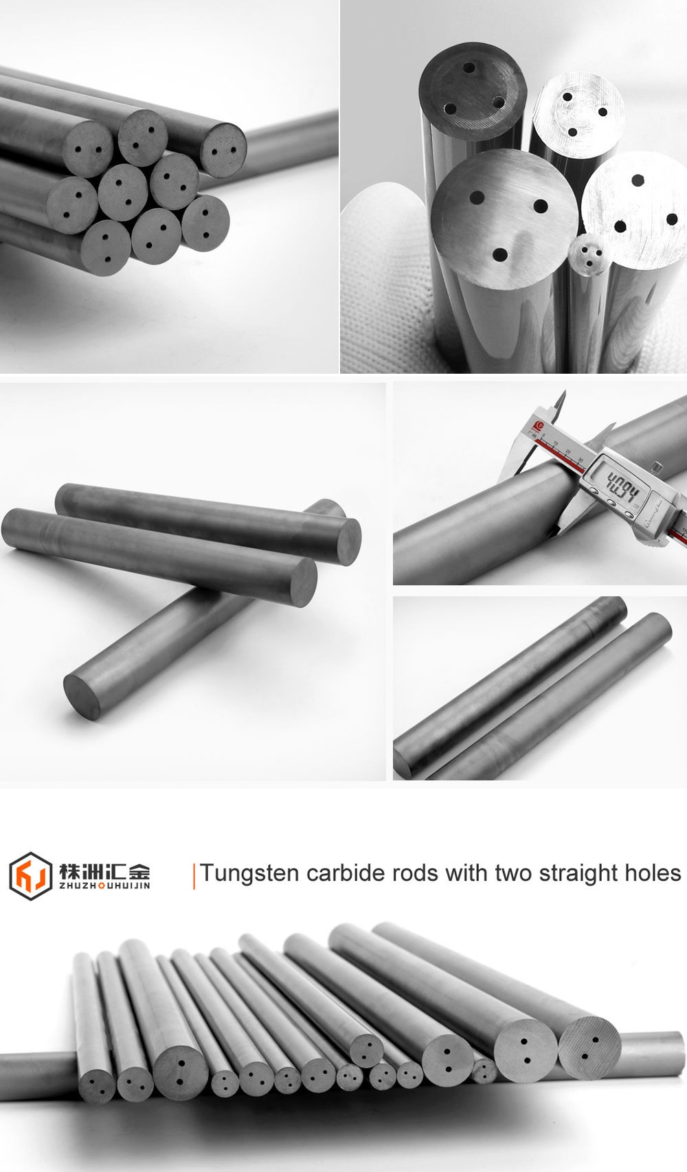 Cemented Carbide Rod With Double Straight Holes, Ground Carbide Round ...