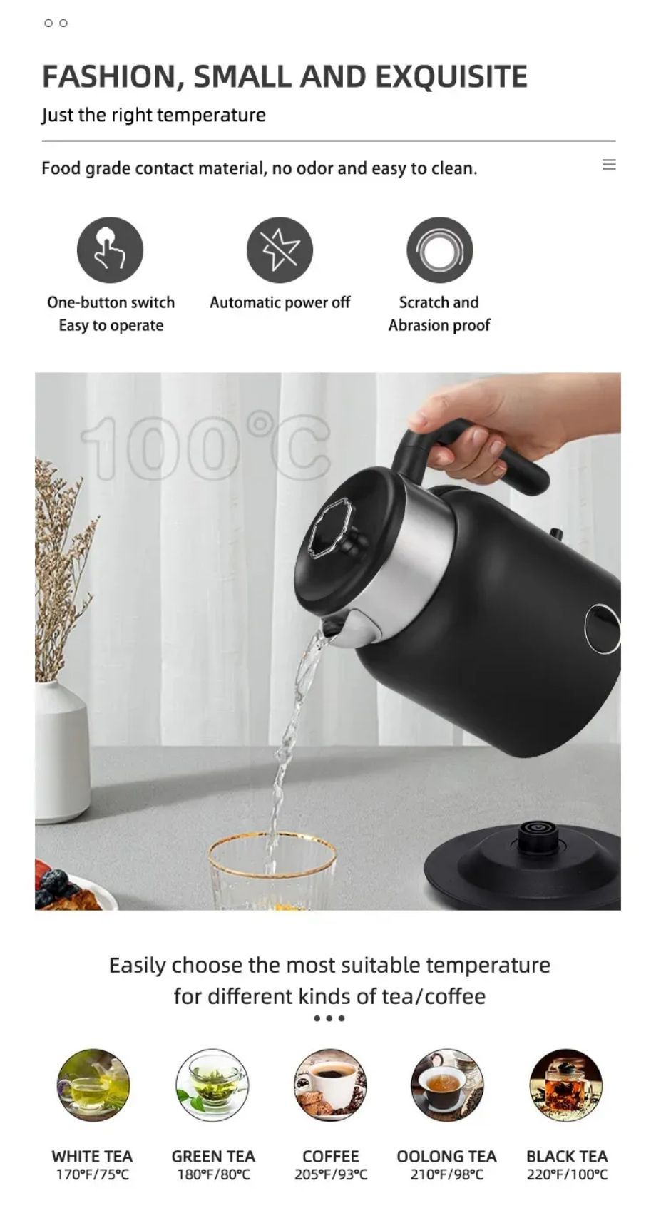Household Automatic Thermostatic Kettle 1l Intelligent Cooking Device ...