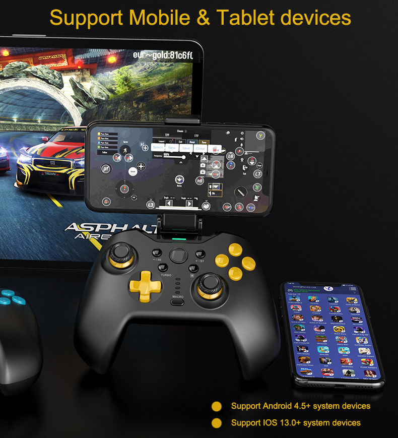 Wireless Controller For Android Ios Pc N-switch Ps4 Ps3 Macro Function Back Buttons Mobile Game ...