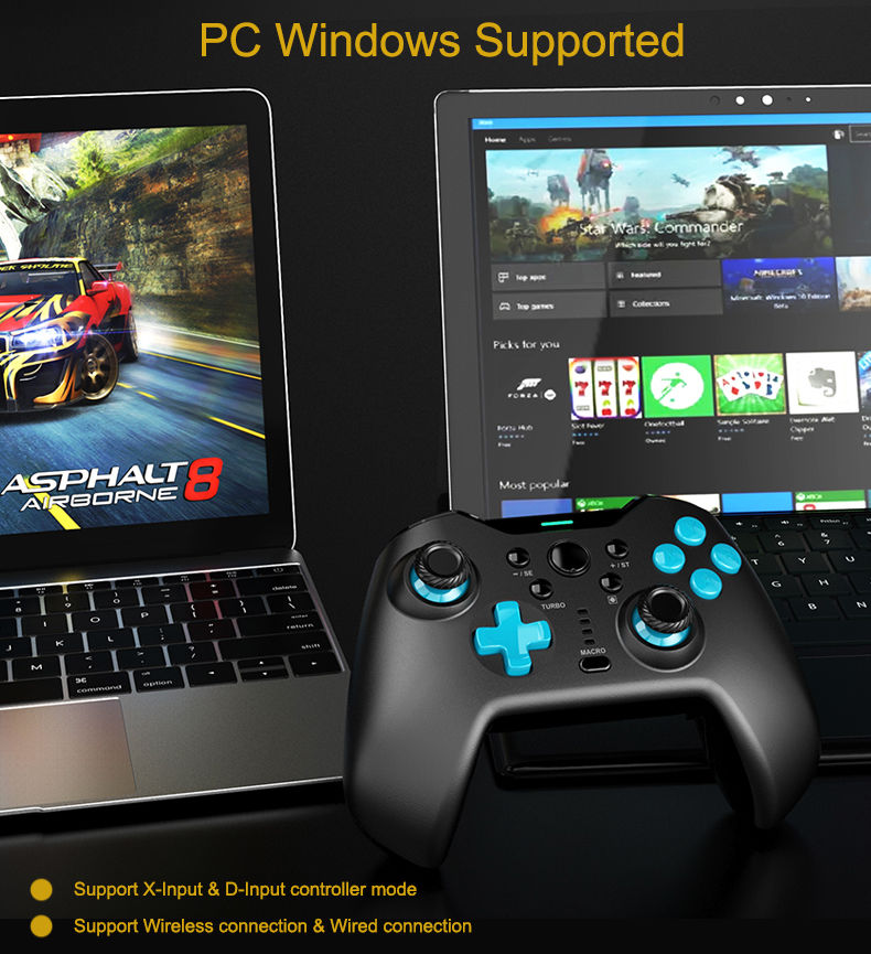 Wireless Controller For Android Ios Pc N-switch Ps4 Ps3 Macro Function Back Buttons Mobile Game ...