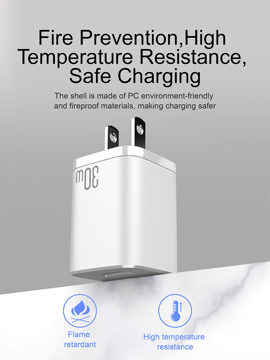 30w Dual Charging Ports Type-c And Usb Portable Fast Charger Pd Charger Us/eu/uk Whosale Travel ...