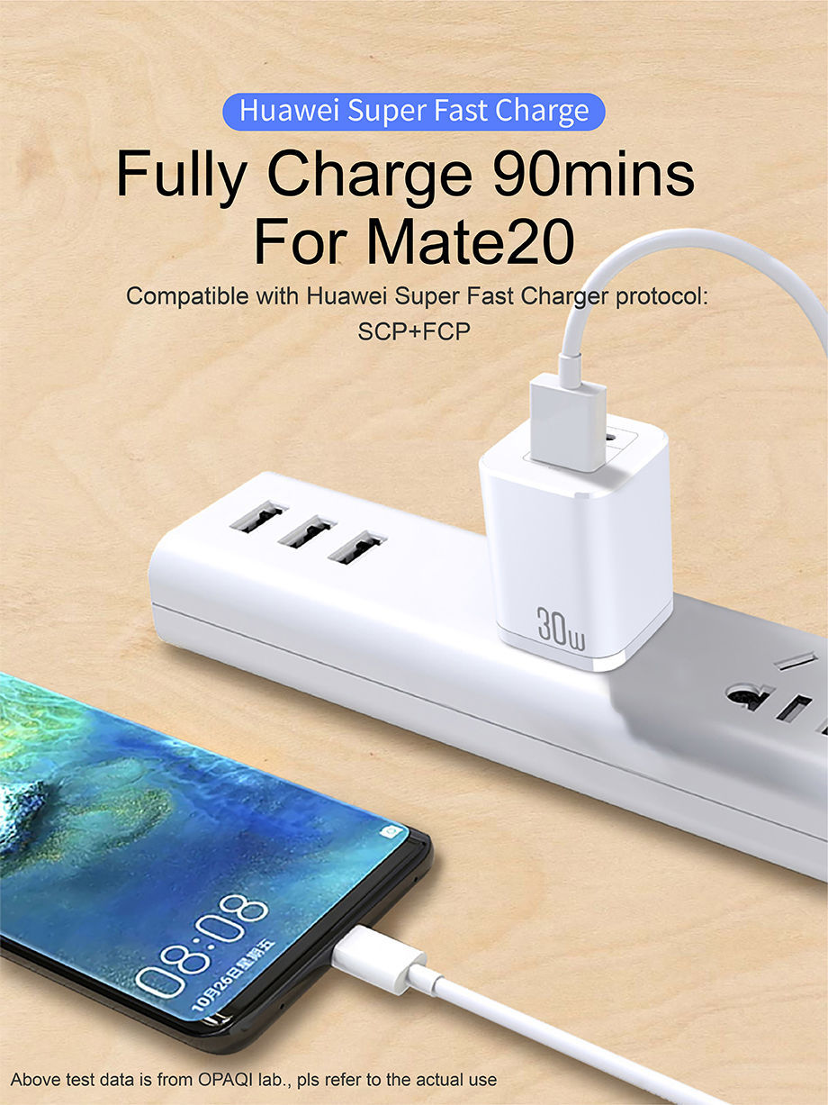 30w Dual Charging Ports Type-c And Usb Portable Fast Charger Pd Charger Us/eu/uk Whosale Travel ...