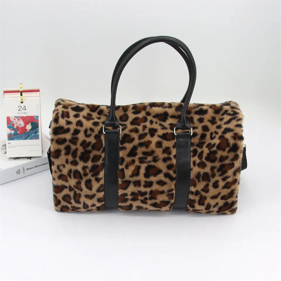 Buy Wholesale China Custom Style Furry Leopard Faux Fur Shoulder Bag ...