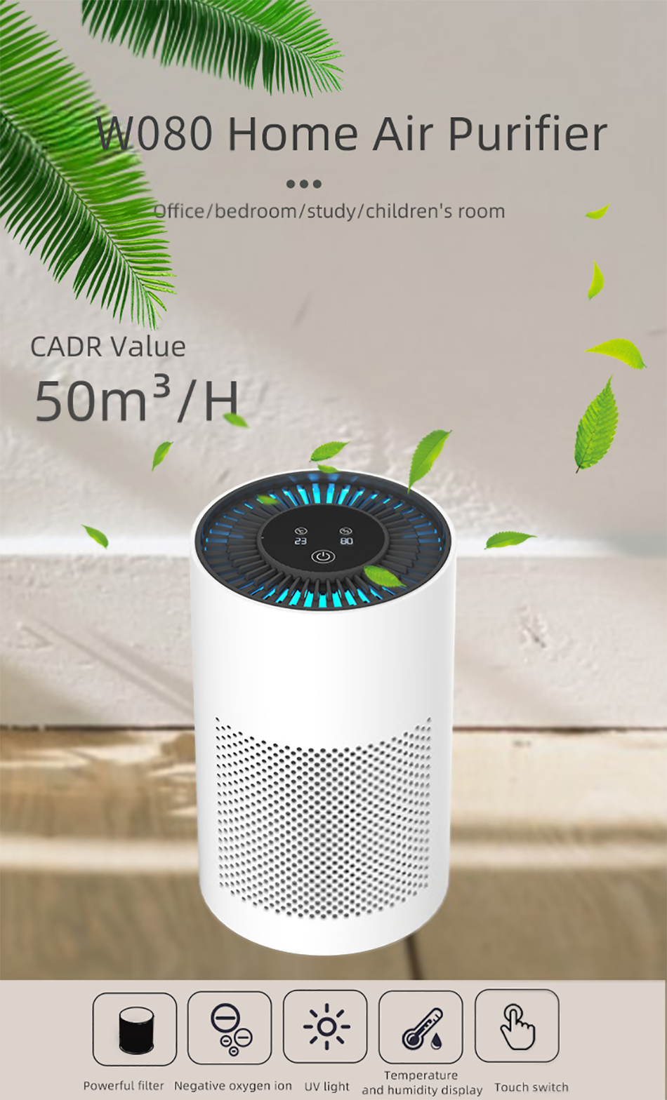 Vansu New Design Portable Small Office Uv Sterilization Carbon Ionizer ...