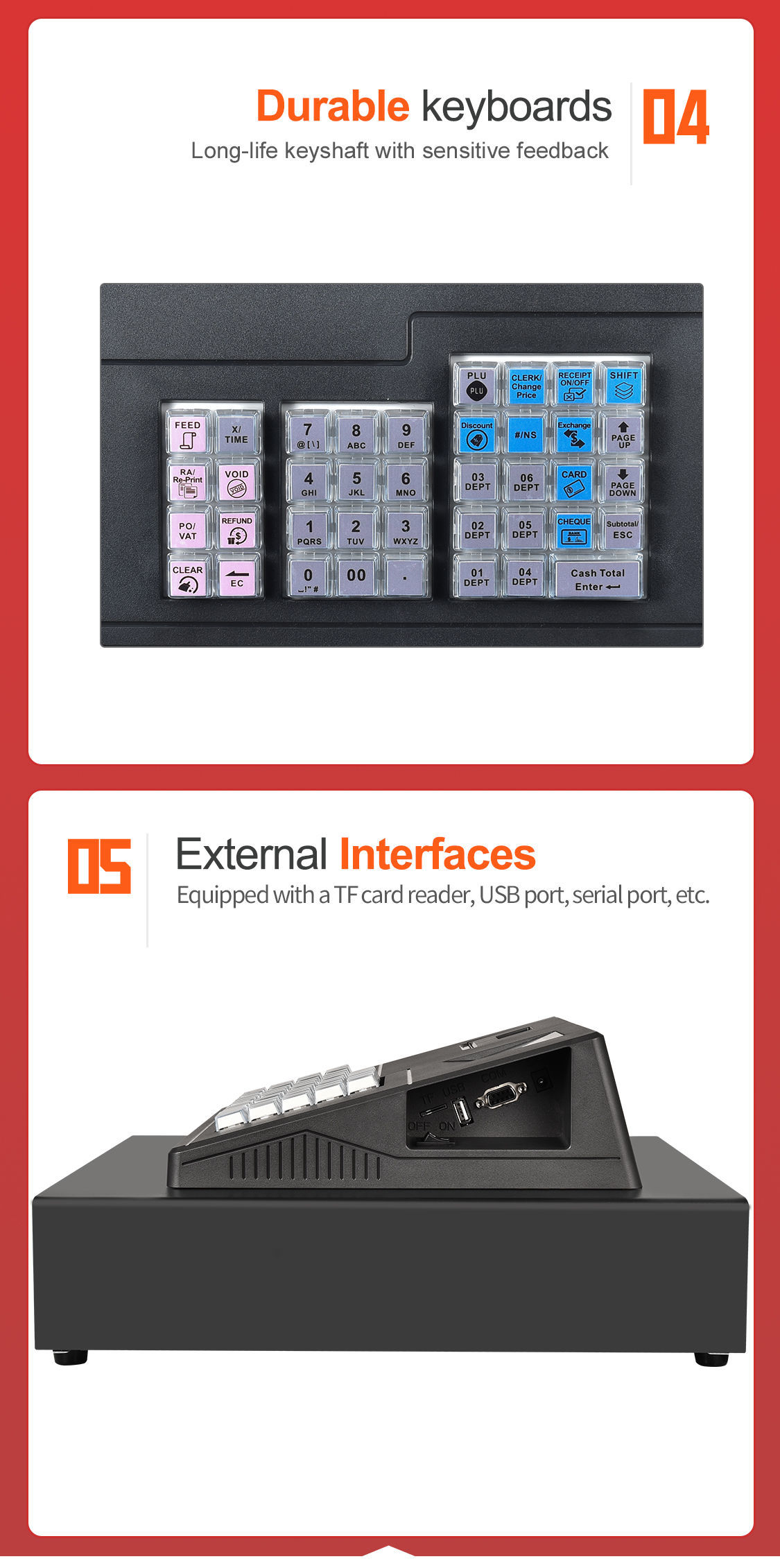 Electronic Cash Register Ecr Zq-xa137 With Cash Drawer Retail Billing ...