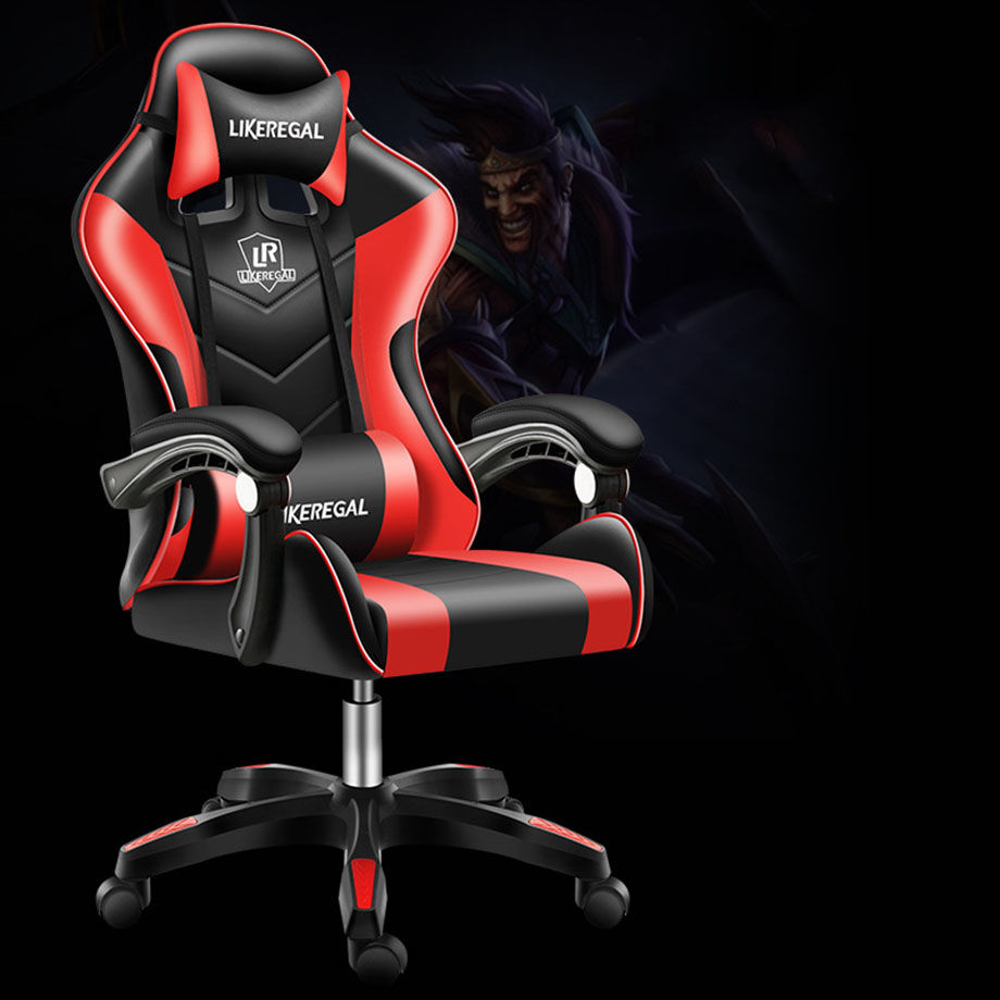 Leather Ergonomics Gaming Chair Adjustable Height Reclining Office ...