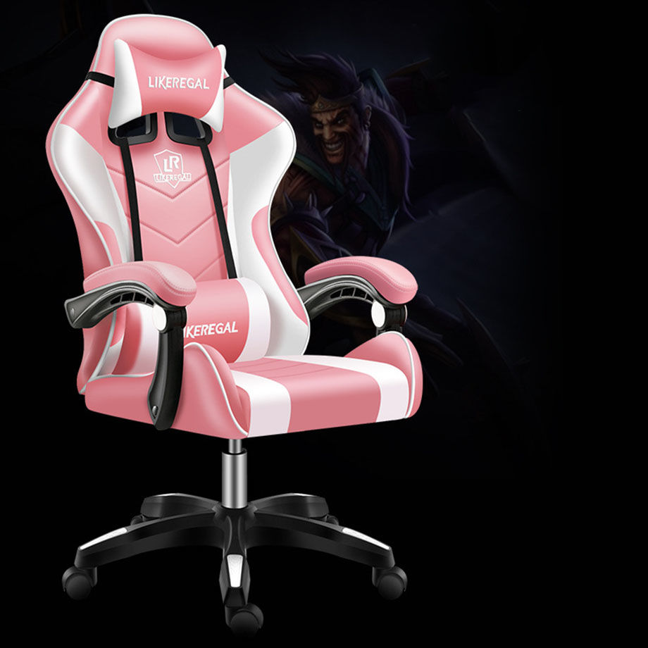 Leather Ergonomics Gaming Chair Adjustable Height Reclining Office ...