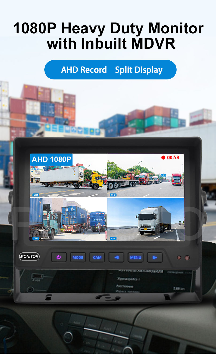 Buy Wholesale China 4-8 Channel Ahd 1080p Dvr Monitor 7-10 Inch Full Hd ...