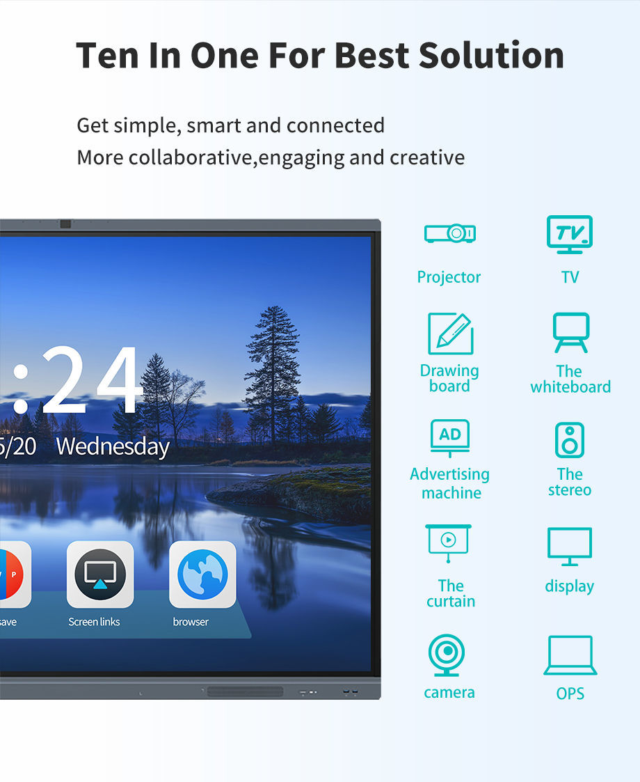 Buy Wholesale China Leaderhub Digital Whiteboard 4k Display 65 75 86 Inch Interactive Flat Panel ...