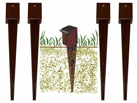 Buy China Wholesale 4 Piece Round Fence Post Spike Anchors Set With ...