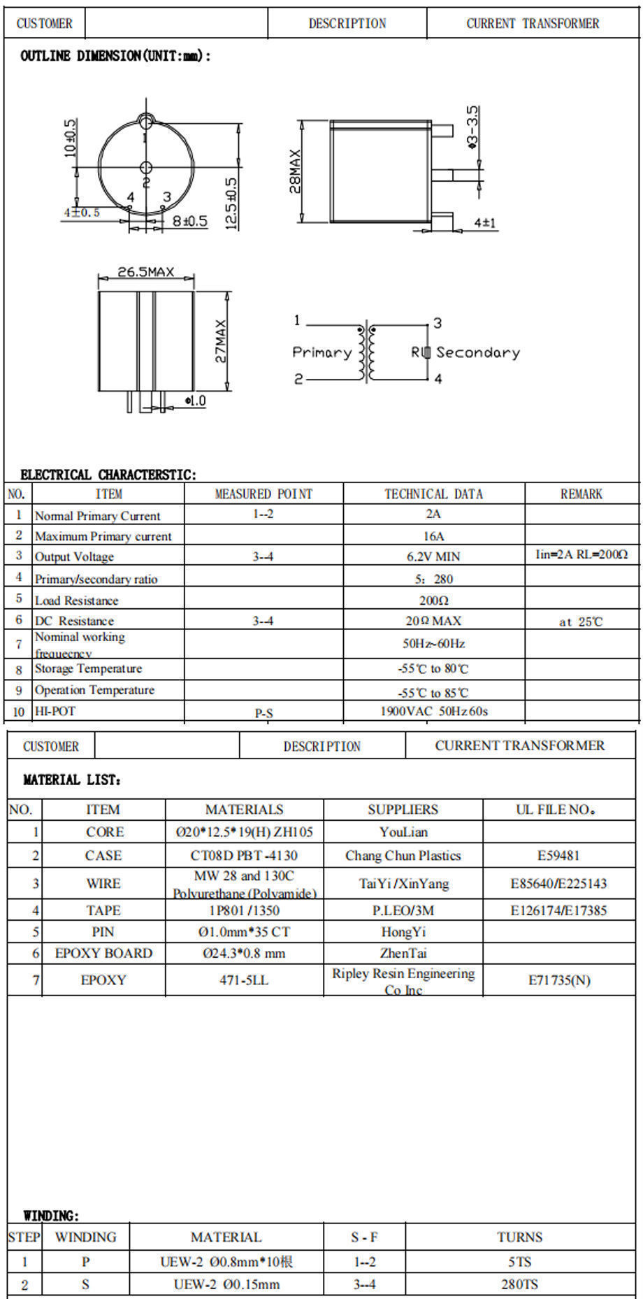 Buy Wholesale China Ct08d Custom Current Transformer With High ...
