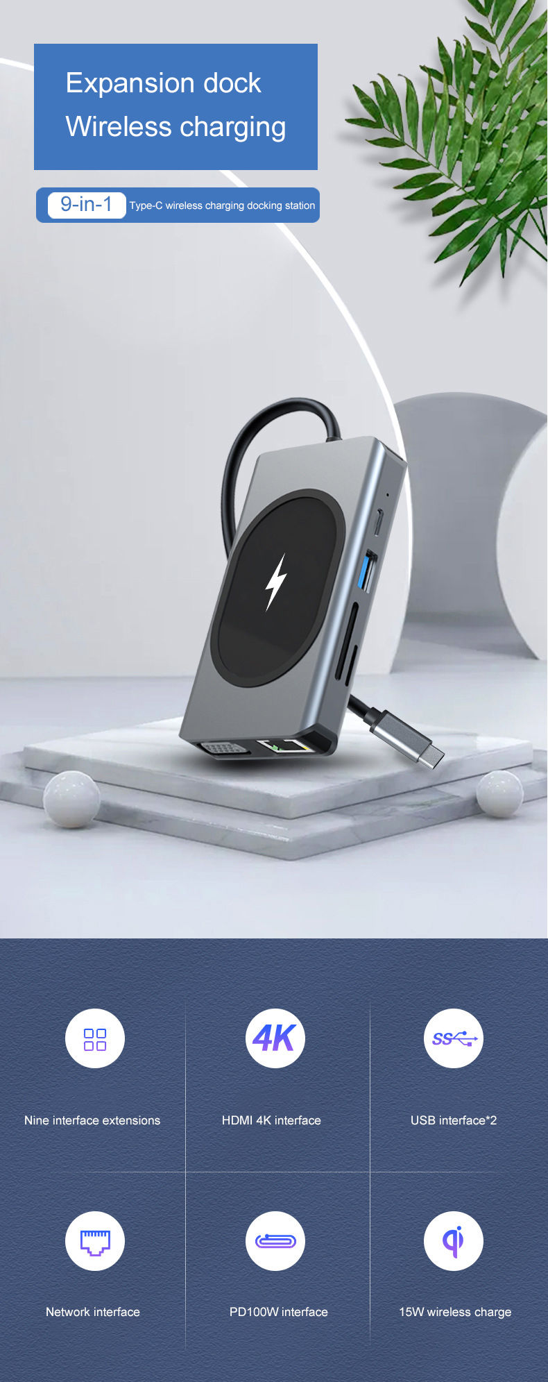Buy Wholesale China Oem Odm Usb C Hub 9 In 1 Usb Type C Adapter Charger ...