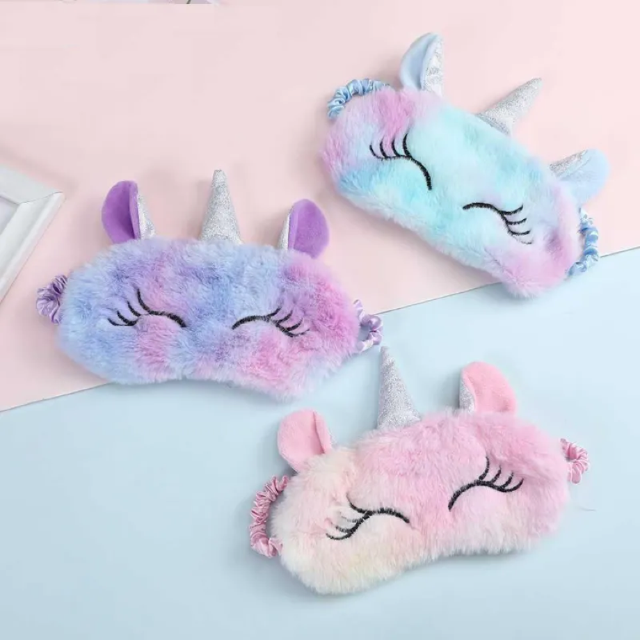 Lightproof Cute Rainbow Colorful Soft Sleeping Plush Eye Mask, Plush ...