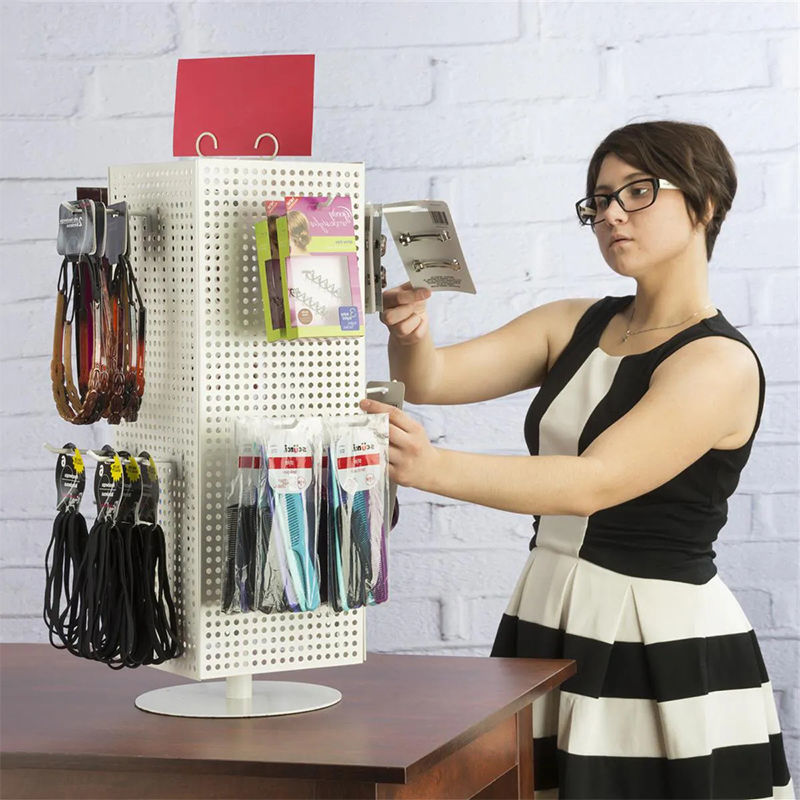 Metal Hair Accessories Display Rack With Hooks Pegboard Display Stand ...