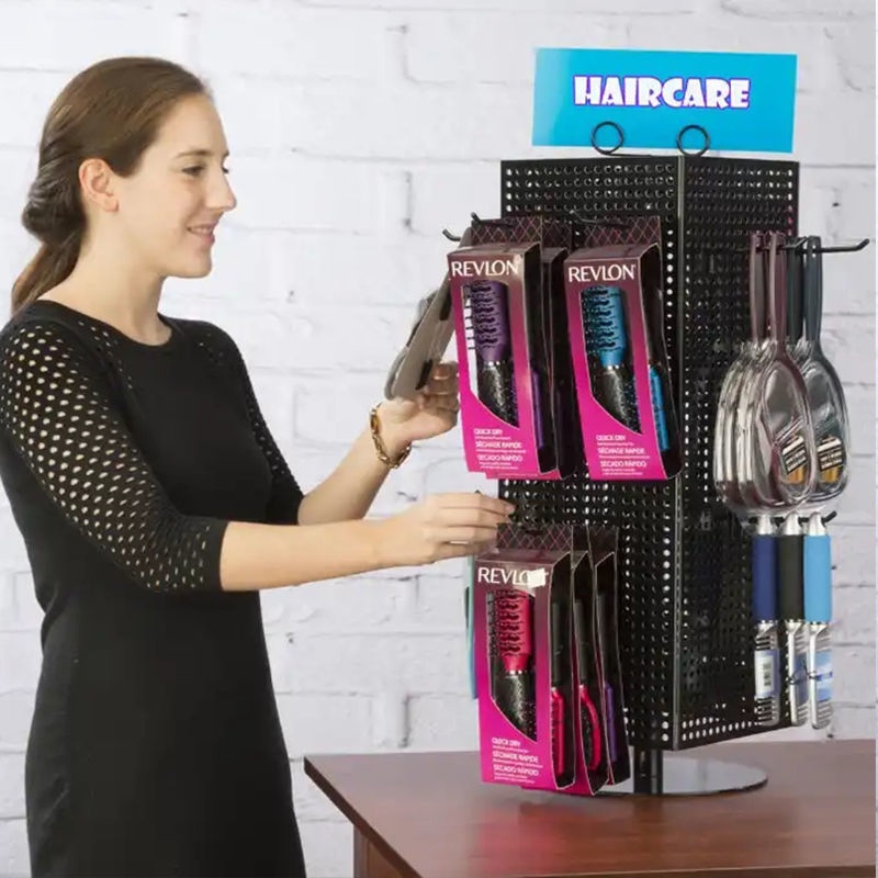 Metal Hair Accessories Display Rack With Hooks Pegboard Display Stand ...