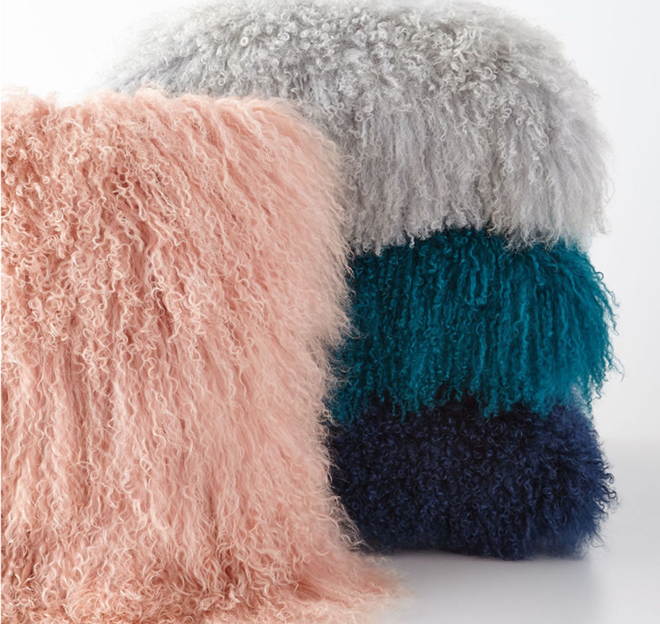 Buy Wholesale China 100% Wool Mongolian Lamb Fur Throw Pillow With ...