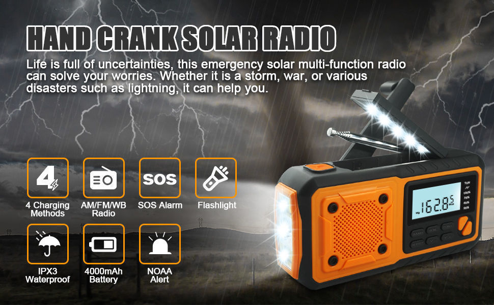 Bulk Buy China Wholesale Portable Solar Panel Hand Crank Radio Sos ...