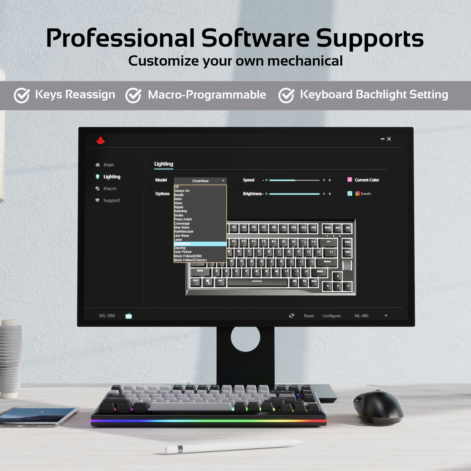 Buy Wholesale China Custom Three Model Connection Rgb Backlit ...