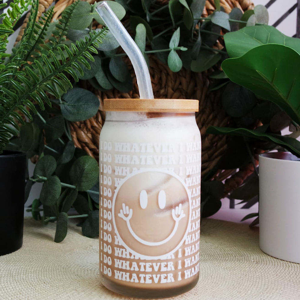 Buy Wholesale China Custom Logo Blank Can Shaped Glass Water Cup With ...
